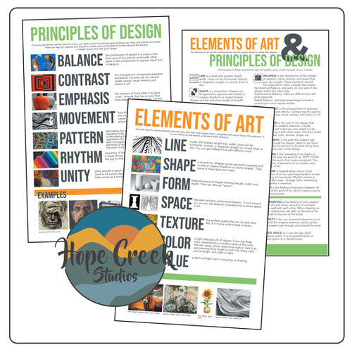 Elements of Design & Principles of Art Graphic Bundle Poster Handout ...