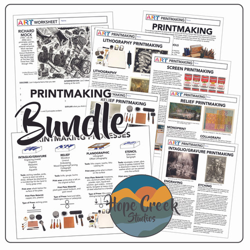 Printmaking Art History Technique Methods Poster Reference Analysis Bundle | HopeCreek