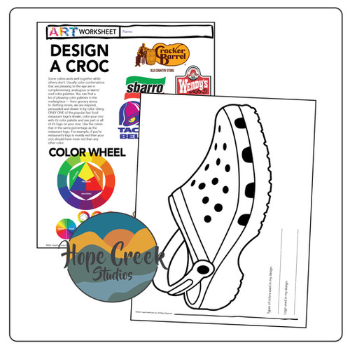 Art Drawing Crocs Shoes Restaurant Design Logo Color Theory Worksheet ...