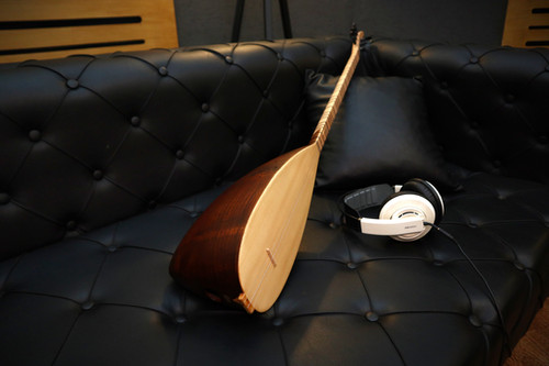 Carved Mulberry Wood Long Neck Balta Saz - Darkened | Erasaz