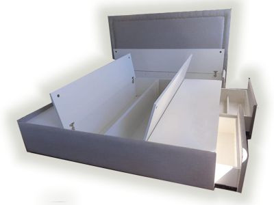 Modelo Libertador. Cama con cajones laterales y bauleras | Krear Design