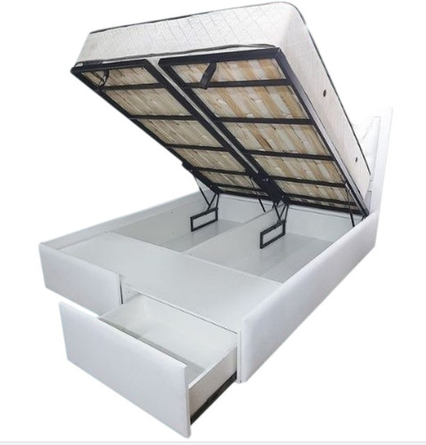 Cama Baulera Smart Space Tapizada | Krear Design