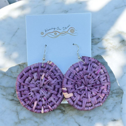 Bush blossom weave earrings | Weaving Our Stories