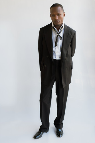 Factor's DB Suit in Black Hard Twist Cotton Twill | Factor's