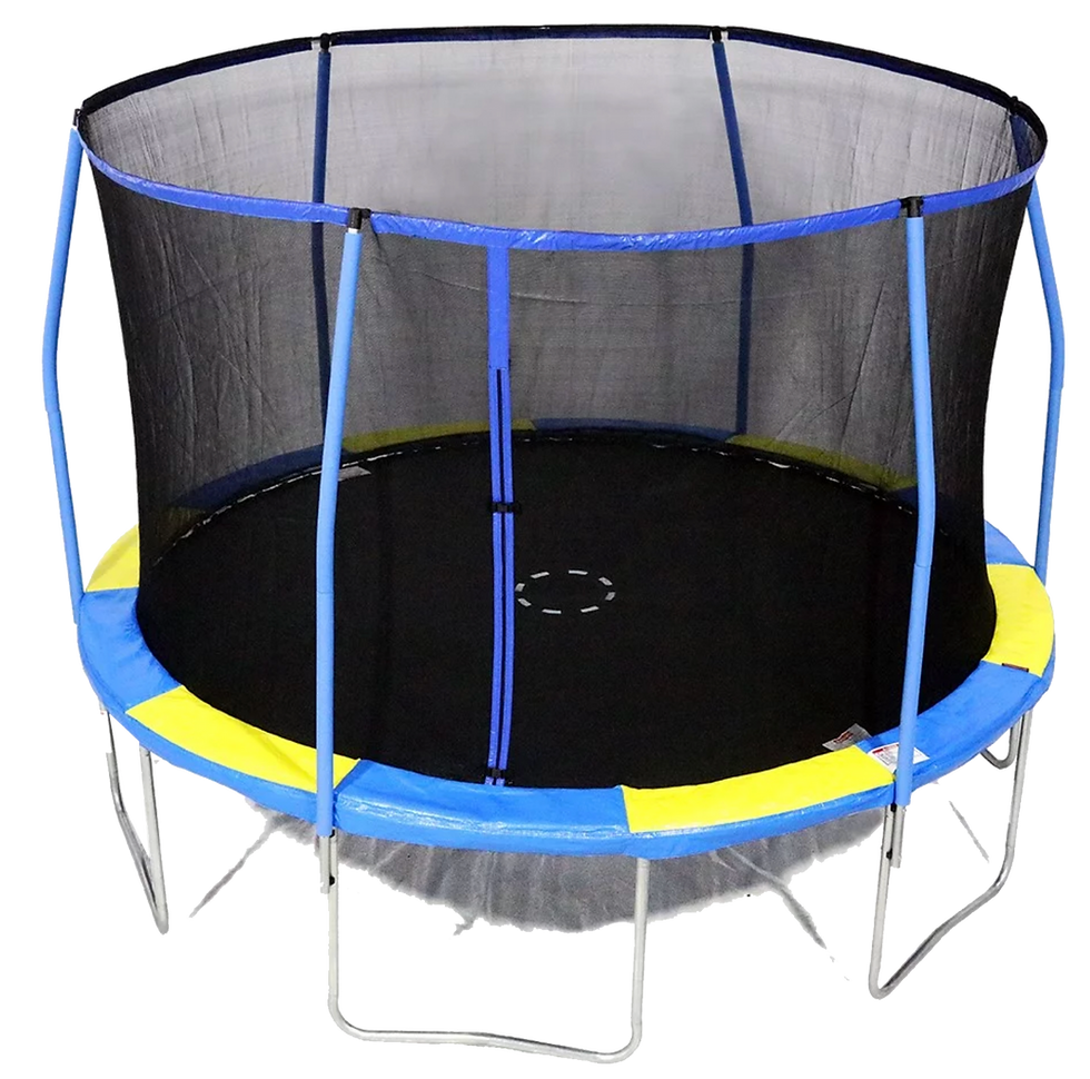 14ft Steelflex Pro Enclosure Trampoline with Flash Litezone | Sportspower