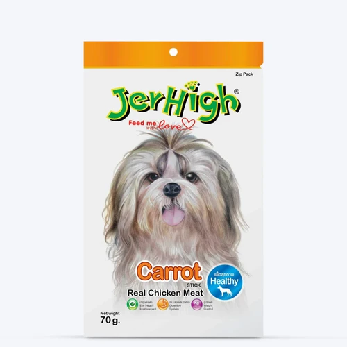 JerHigh Chicken With Carrot Real Chicken Meat Dog Stick (70 Gm) | Dr ...