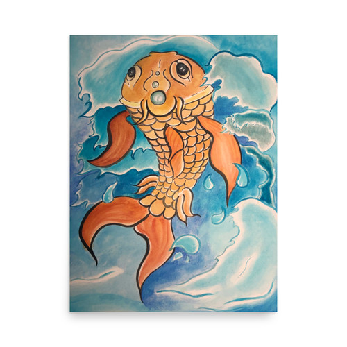 Golden Fish Poster | Art by Lou