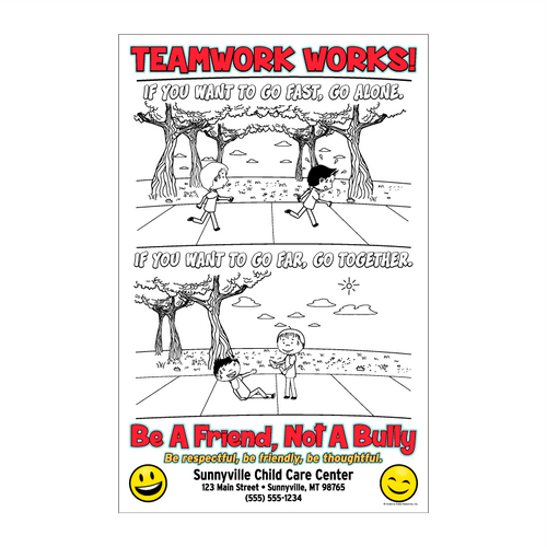 Be A Friend, Not A Bully Coloring Poster | Coast to Coast