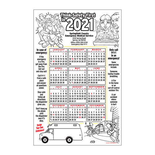 EMS-EMT Coloring Calendar | Coast to Coast