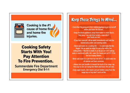 Kitchen Fires Prevention Info Card/Panel | Creative