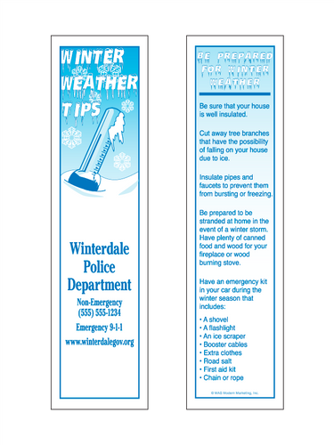 Winter Weather Tips Bookmark | Modern Marketing