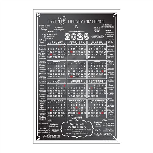 Library Challenge Wall Calendar | Creative