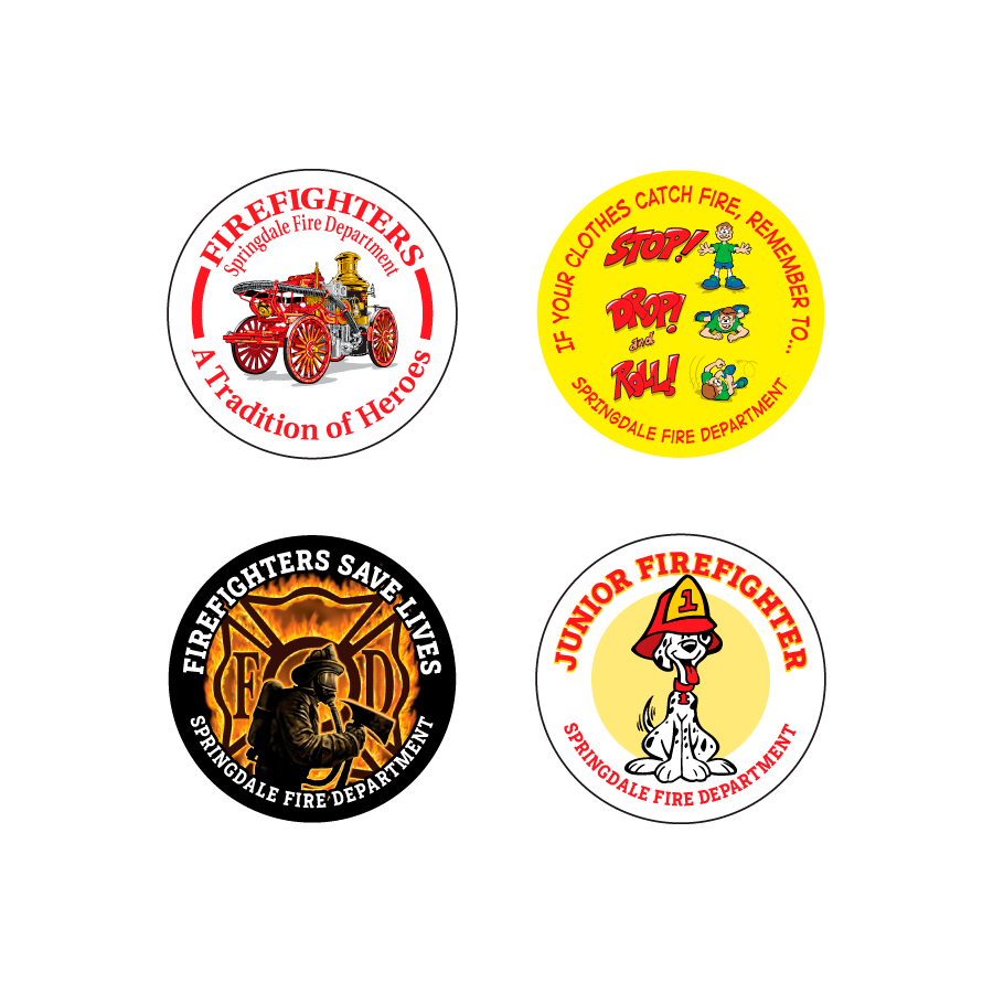 Fire Department Individually Cut Stickers | Creative