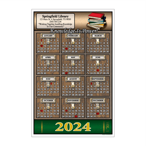 Library Card Catalog Wall Calendar | Coast to Coast