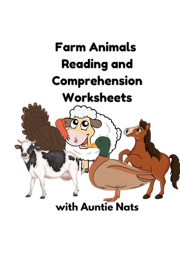 Farm Animals Reading and Comprehension Worksheets | with Auntie Nats