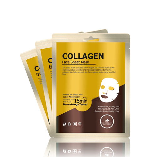 Cosderma Collagen Face Sheet Mask (Pack of 10) | Cosderma