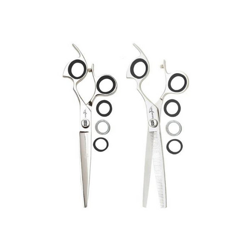 Shark Fin Left-Handed Barber Shears Set - 6.25" Cutting & 7" Thinning ...