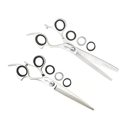 Shark Fin Barber Shears Set - 7" Cutting & Thinning Shear | Pivot Point ...
