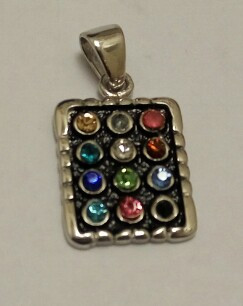 "Choshen" Silver Pendant no. 6 and chain | The Temple Institute