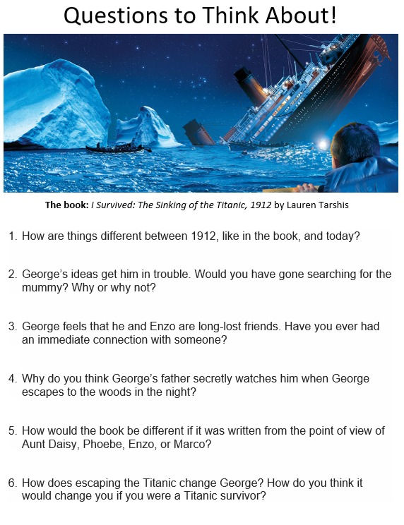 I Survived: The Sinking of the Titanic, 1912 - Online Book Club (Grades ...
