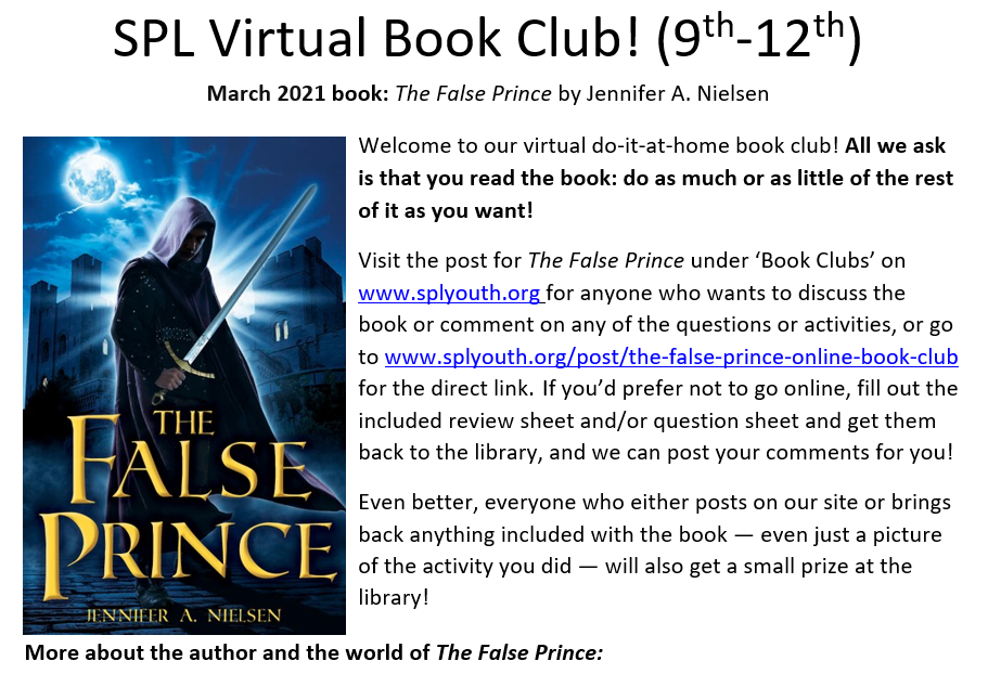 The False Prince - Online Book Club