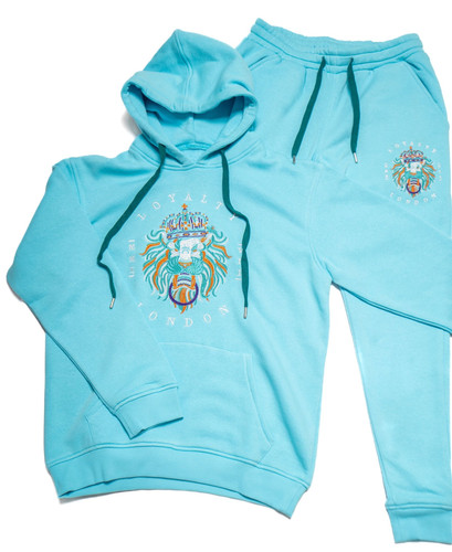 K.O.T.J Limited Edition Multi Coloured Logo Hoodie Tracksuit - Aqua ...