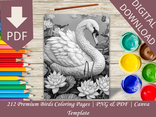 212 Premium Birds Coloring Pages | PNG & PDF | Canva Templates ...