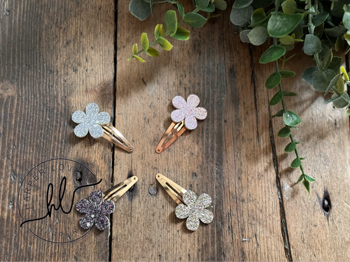 Harper Loves Glitter Flower snap clips 223 | Harper Loves