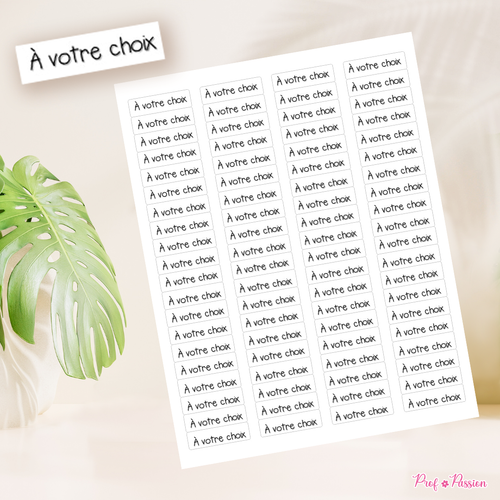 Étiquettes à personnaliser selon vos besoins | Prof Passion