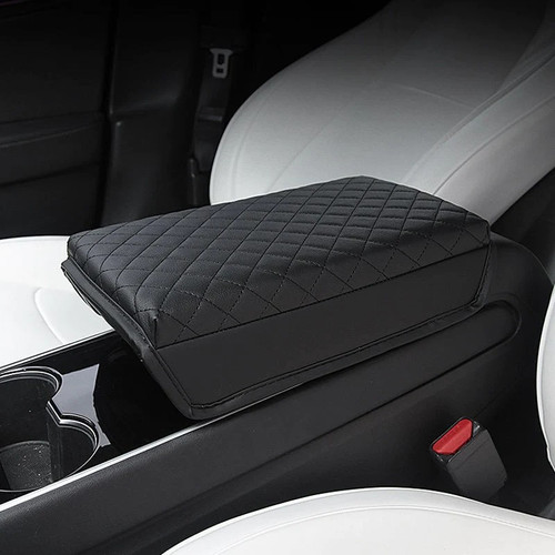 Tesla Model 3 & Y Padded Leather Armrest Cover | EvGuru