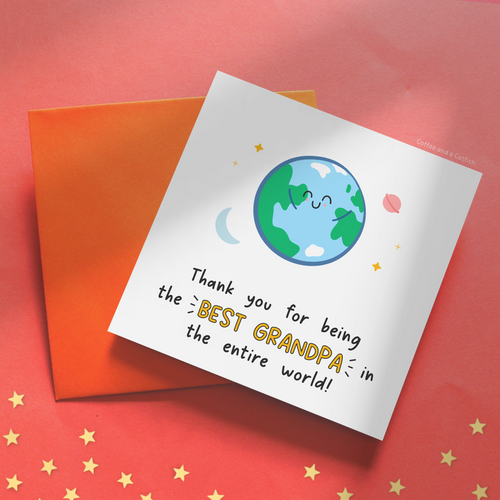 'Best Grandpa In The World' Card | Coffee and a Catfish