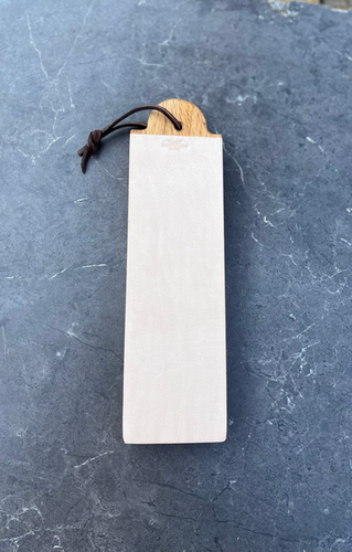 3" solid oak kitchen leather strop and Smurf Poo. | Manor Knives