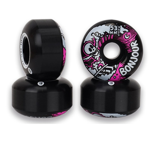 Bonjour - Surfing Skeleton - 53mm - 100A - Skateboard Wheels (Glow in ...