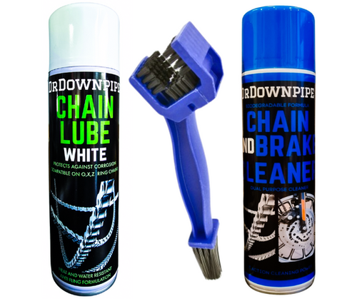 Motorcycle Chain & Brake Cleaner Plus Brush & White Chain Lube Bundle ...