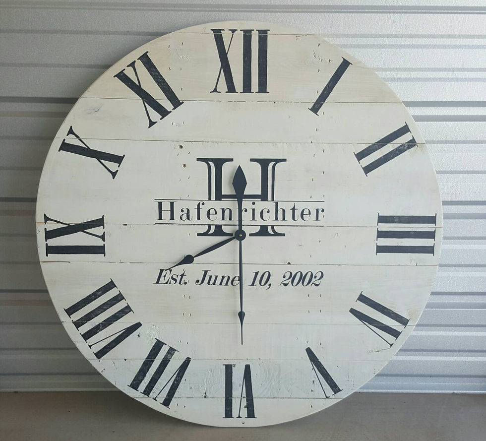 Monogrammed farmhouse wall clock | mysite