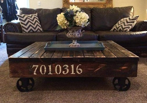 Industrial Farmhouse Railcart Coffee Table | mysite