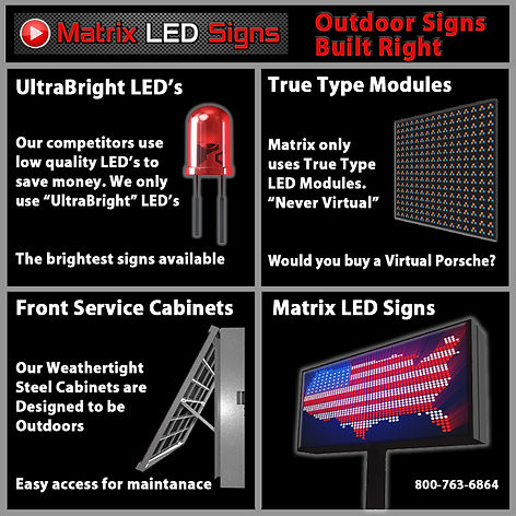 10mm Sizes | Matrix LED Signs
