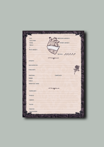 Fiche Personnages - Dark Romance | Writership