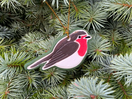 Robin Christmas tree decoration. | A Crane Ceramics