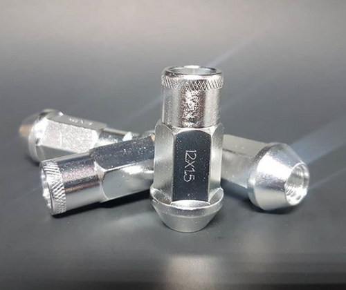 Extended Aluminum Wheel Nut Set Silver | The Wheel House