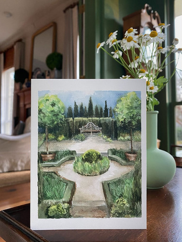 A Courtyard Scene Notecard | Rachelle Woodard