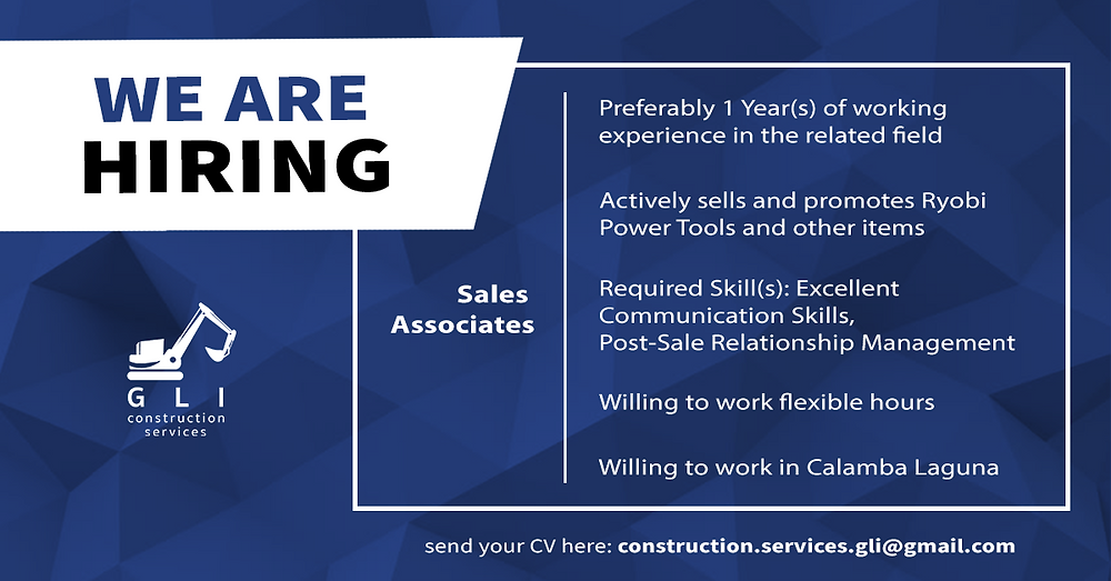 Now Hiring - Sales Associate!