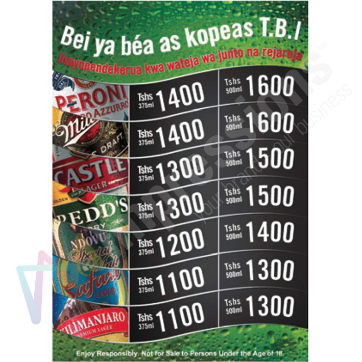 PRICING BOARDS | Impressions