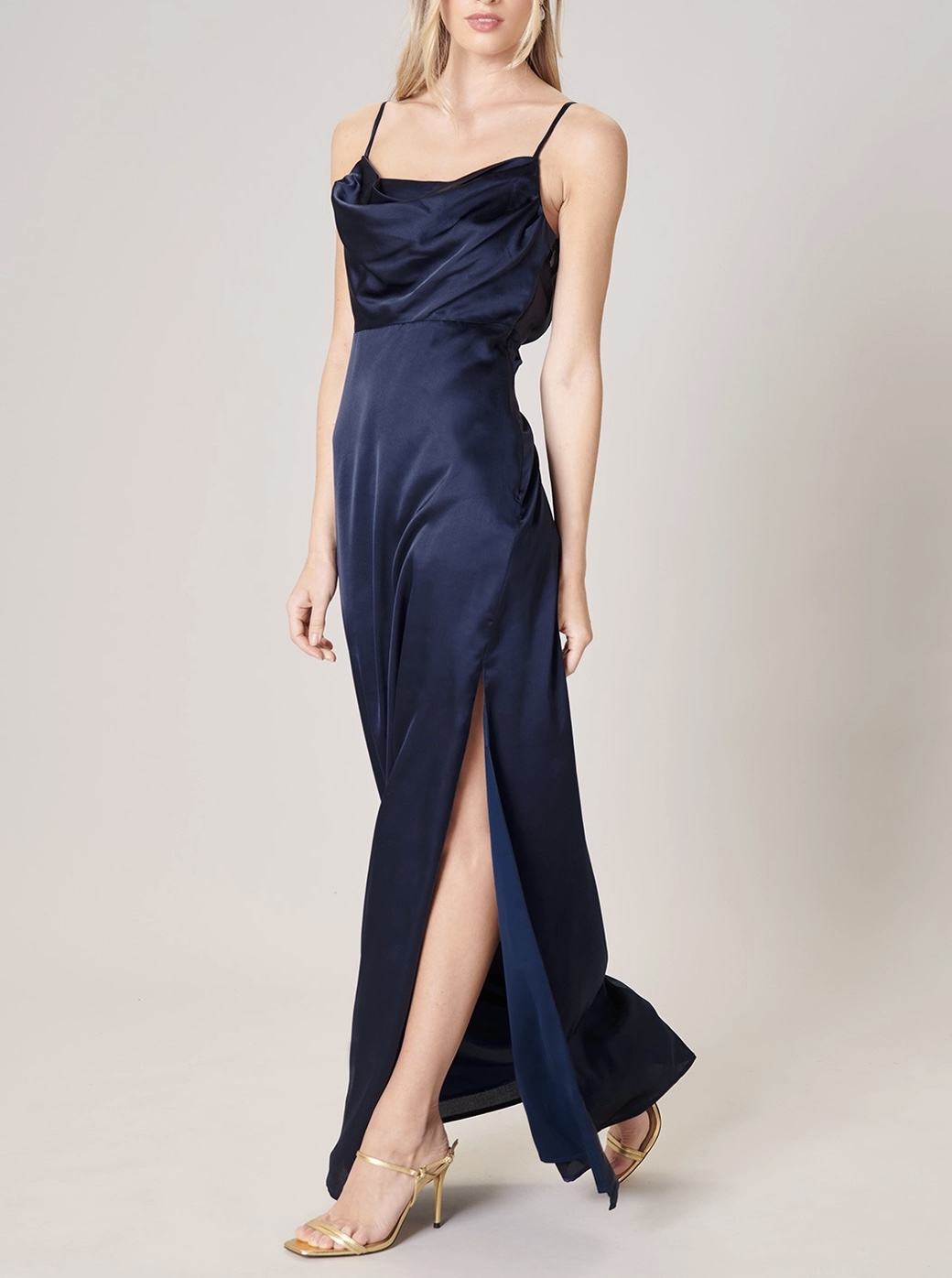 Navy Cowl Neck Gown | Rebel Mimi