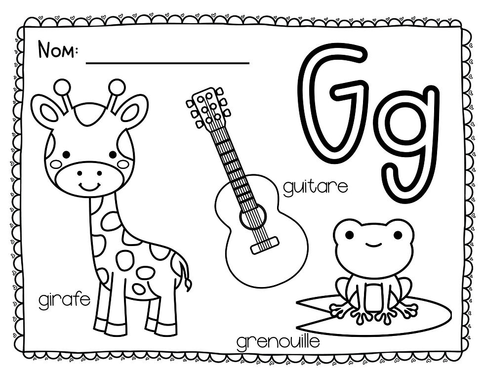 alphabet coloring pages in french