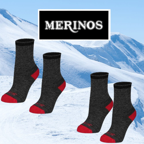 Mérinos - 2 Paires Bas chaud hiver GKS plein air pour Junior Ado ...