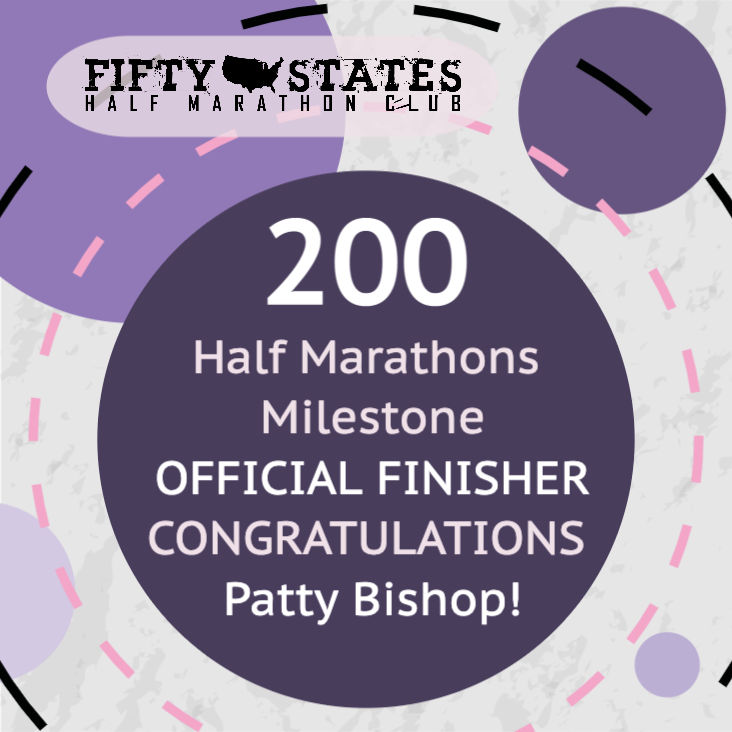 Patty Bishop Finishes 200 Half Marathons - From Lake Forest, California