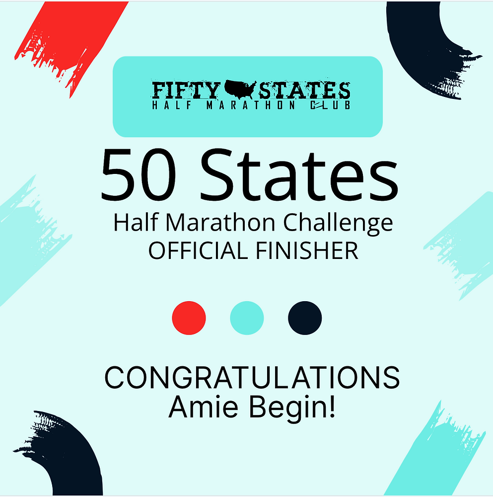 Amie Begin Finishes the 50 States Half Marathon Challenge - From Salem ...