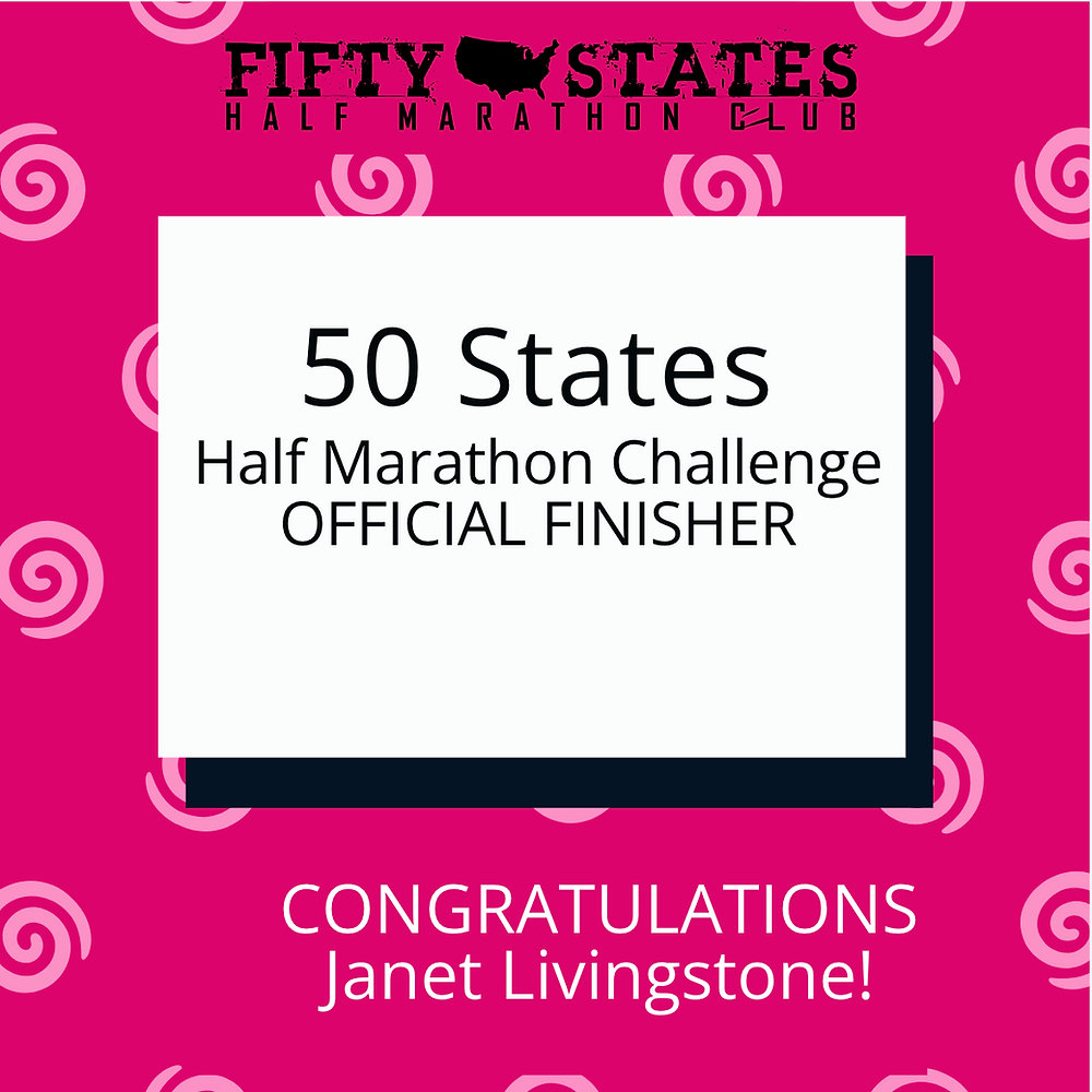 Janet Livingstone Finishes the 50 States Half Marathon Challenge - From ...