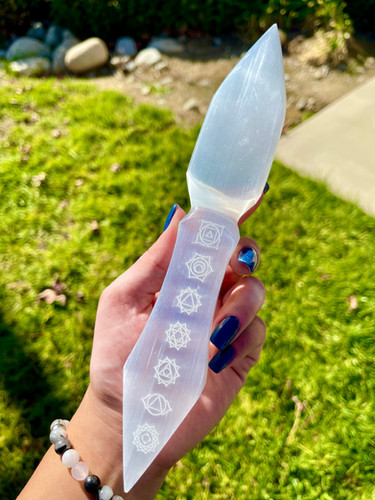 Selenite Chakra Dagger | PowerofThreeCenter